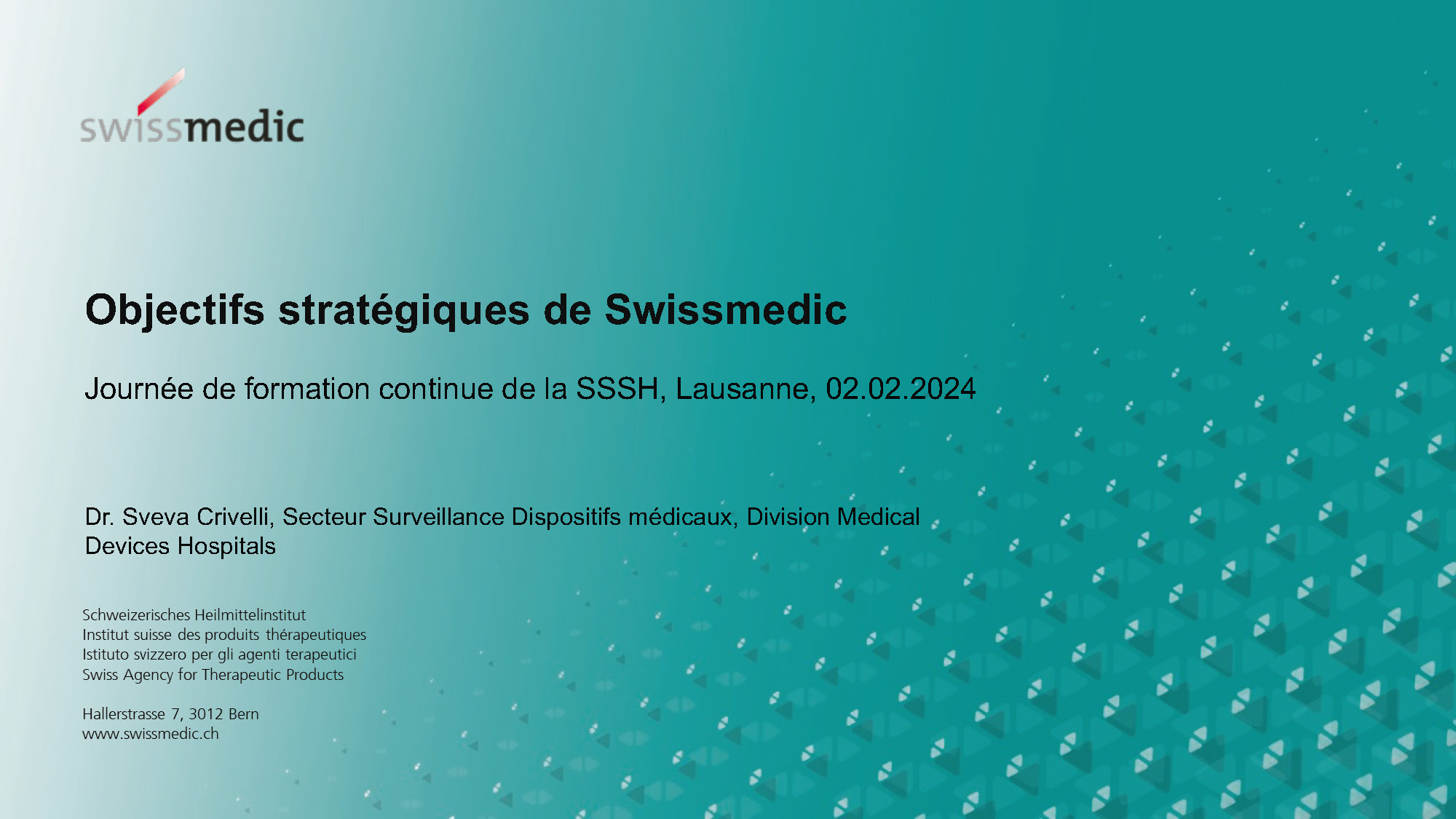 05. Objectifs stratégiques de Swissmedic - sssh